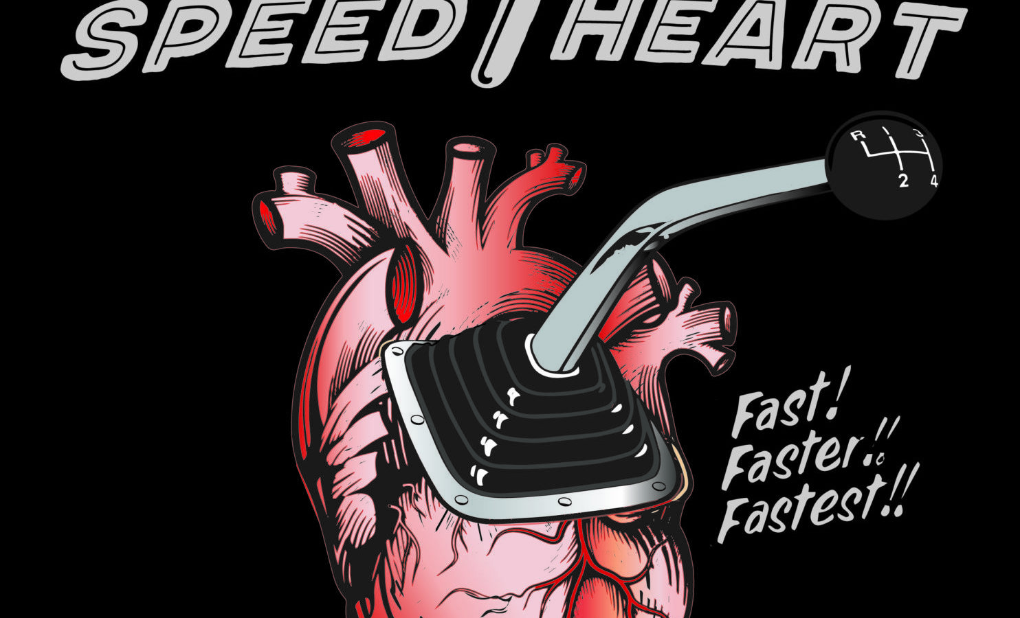 4 Speed Heart T-Shirt - Blacktop Yacht Club manual shift